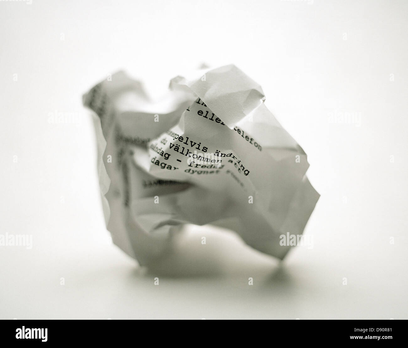 A paper crumpled up Stock Photo - Alamy