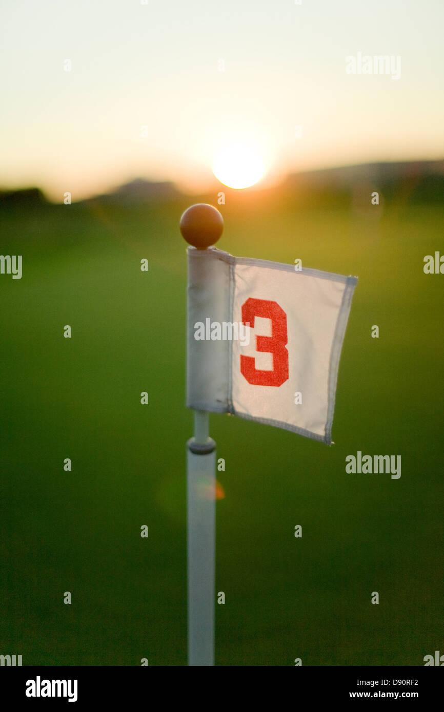 A number flag on a golf court, Sweden Stock Photo - Alamy