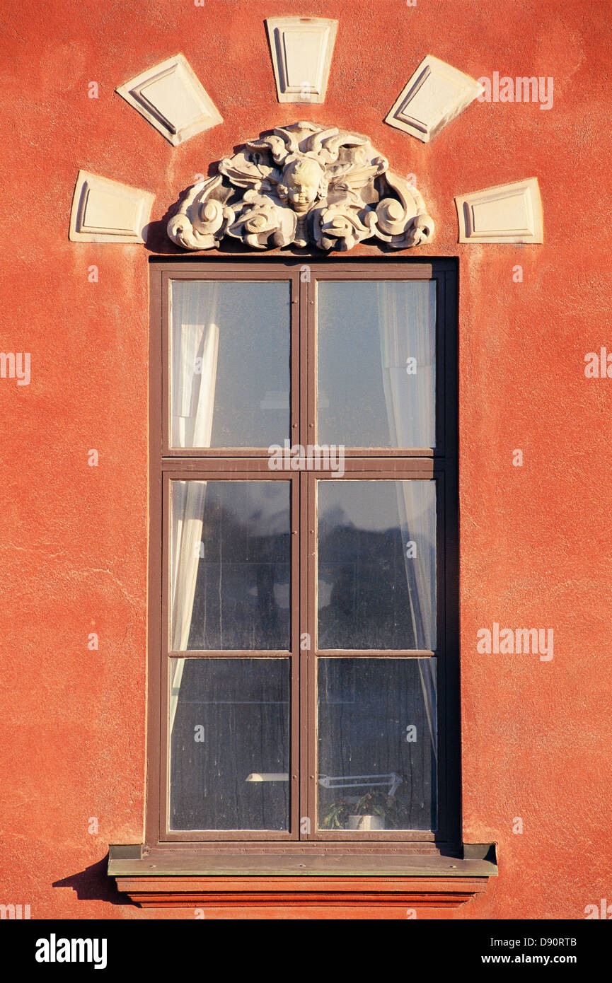 Closed window with sculpture, close-up Stock Photo - Alamy