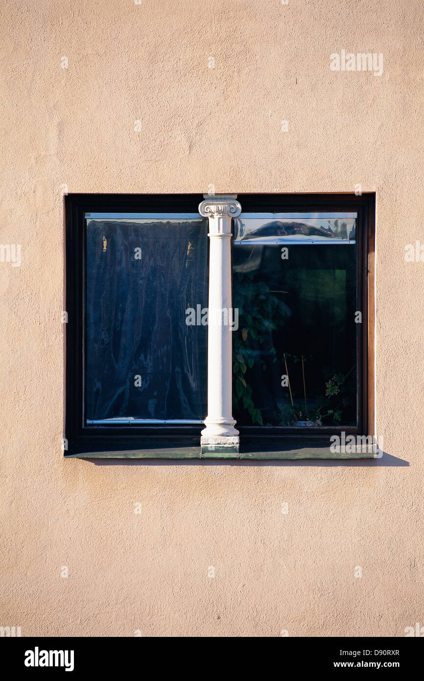Closed window with pillar, close-up Stock Photo - Alamy