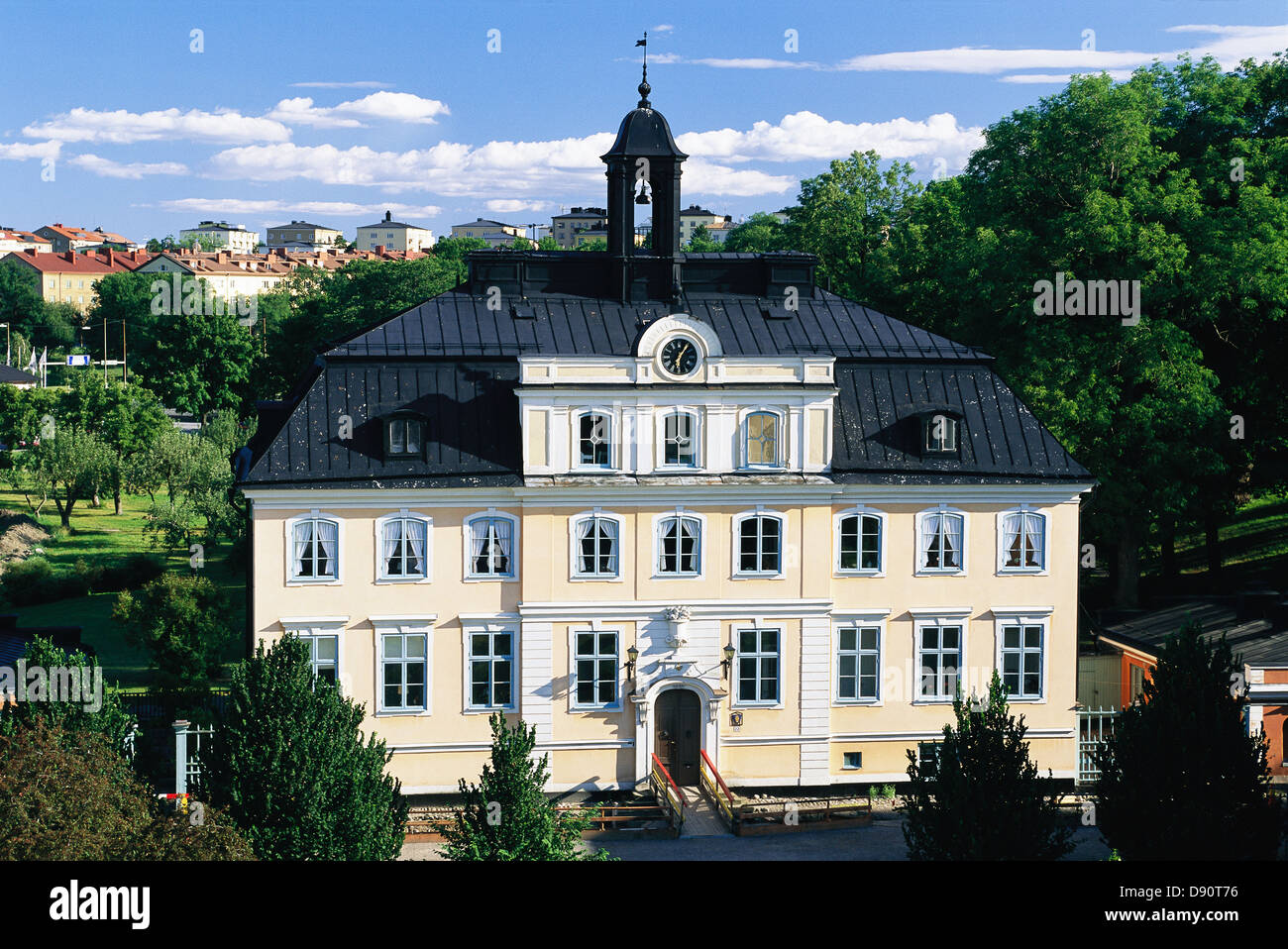 Facade of clock tower Stock Photo - Alamy