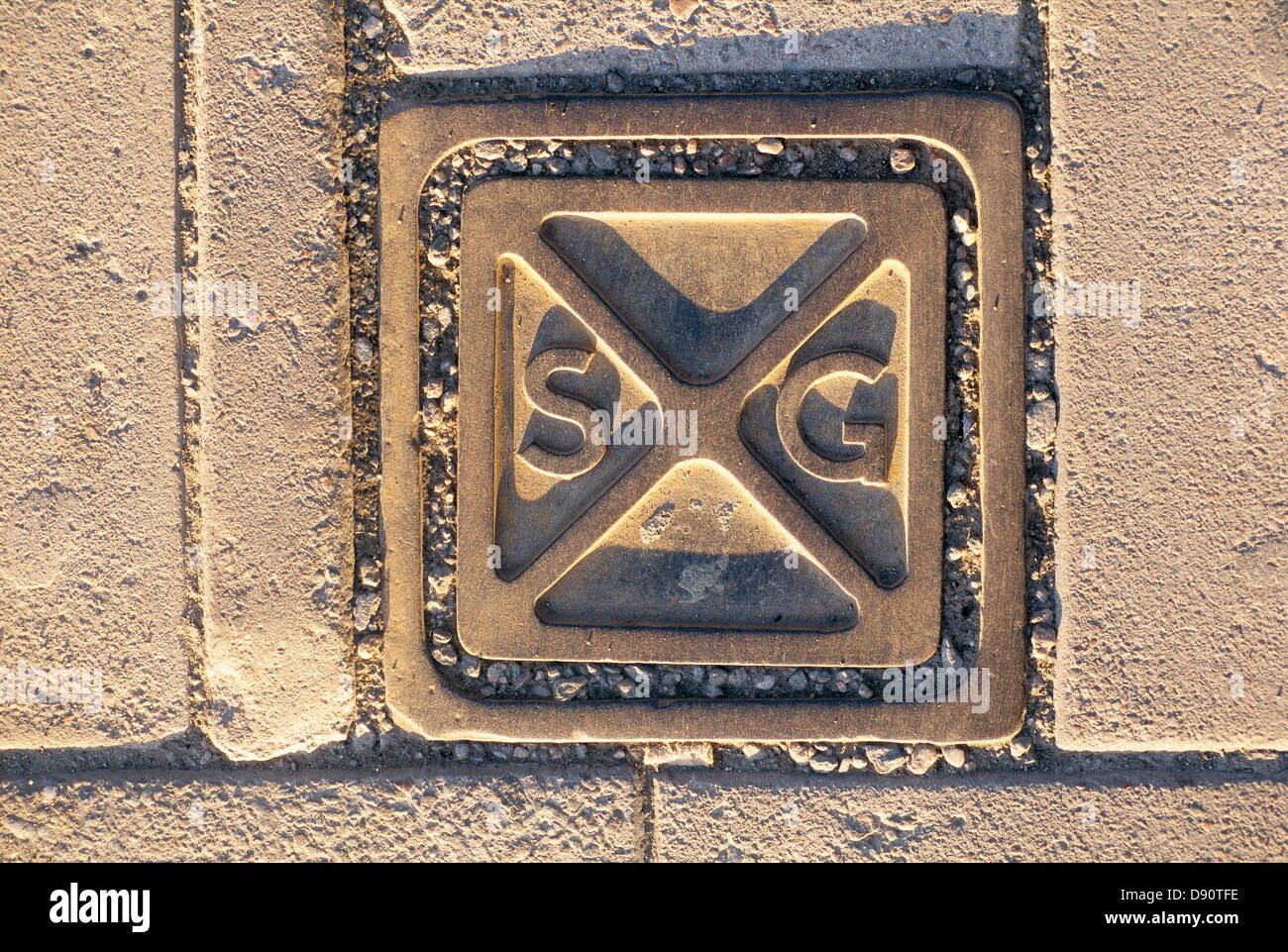 Square design on wall, close-up Stock Photo - Alamy