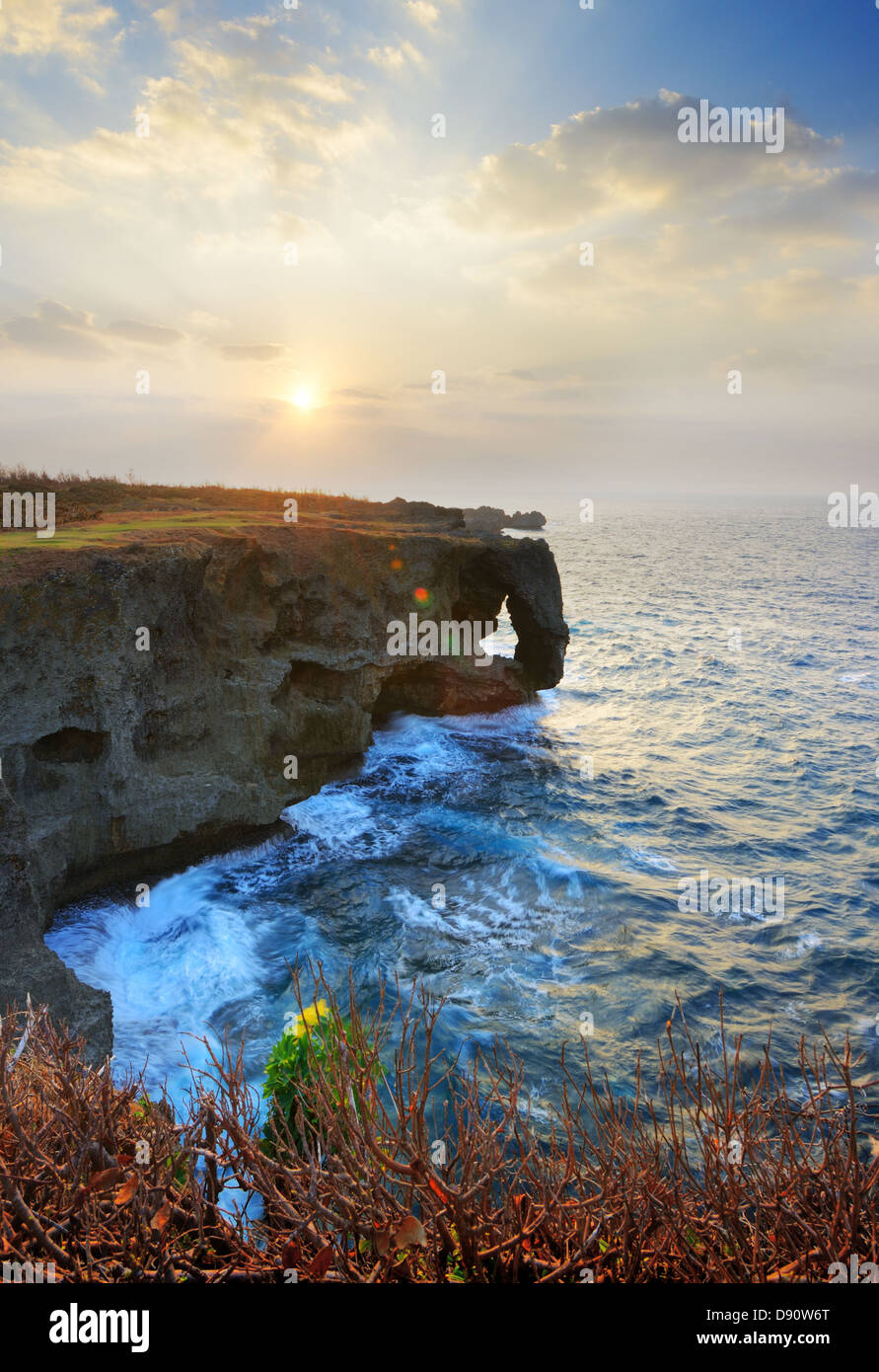 Cliff at Manzamo, Okinawa, Japan Stock Photo - Alamy
