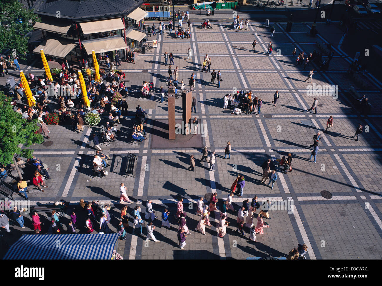 People walking on street, elevated view Stock Photo - Alamy