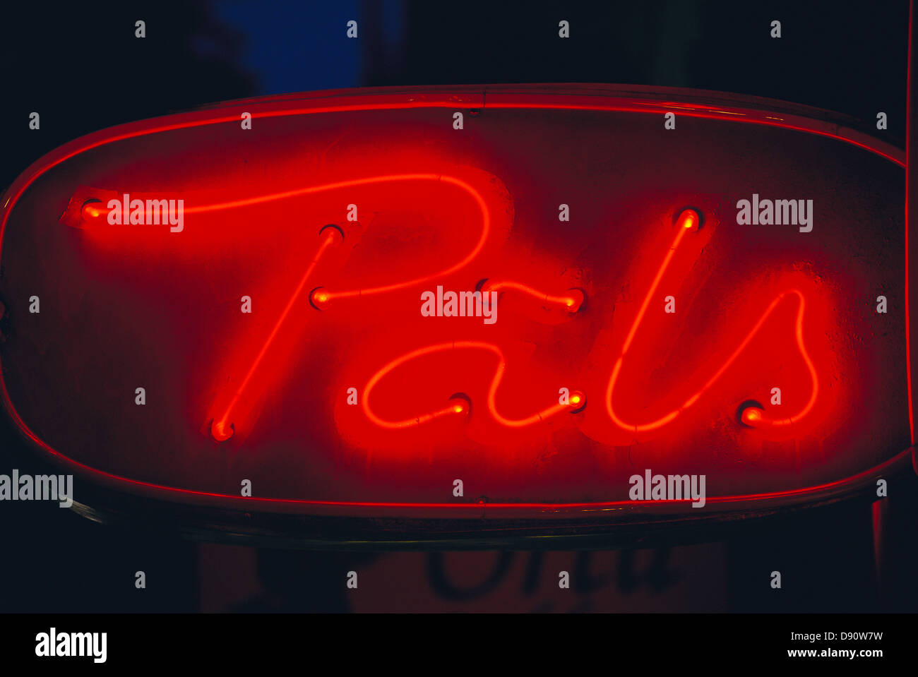Neon light advertisement Stock Photo - Alamy