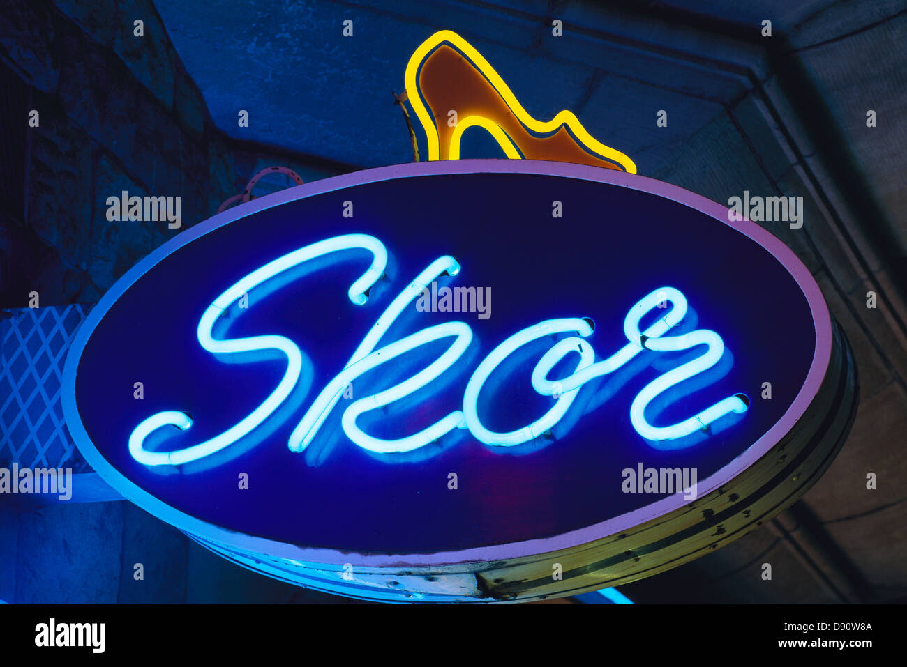 Neon light advertisement Stock Photo - Alamy