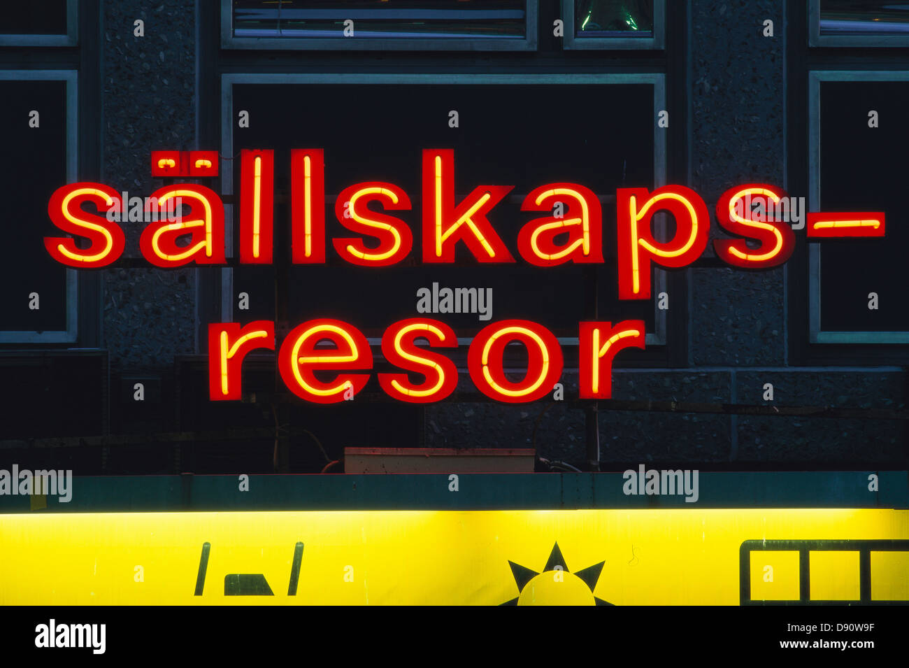 Neon light advertisement Stock Photo - Alamy