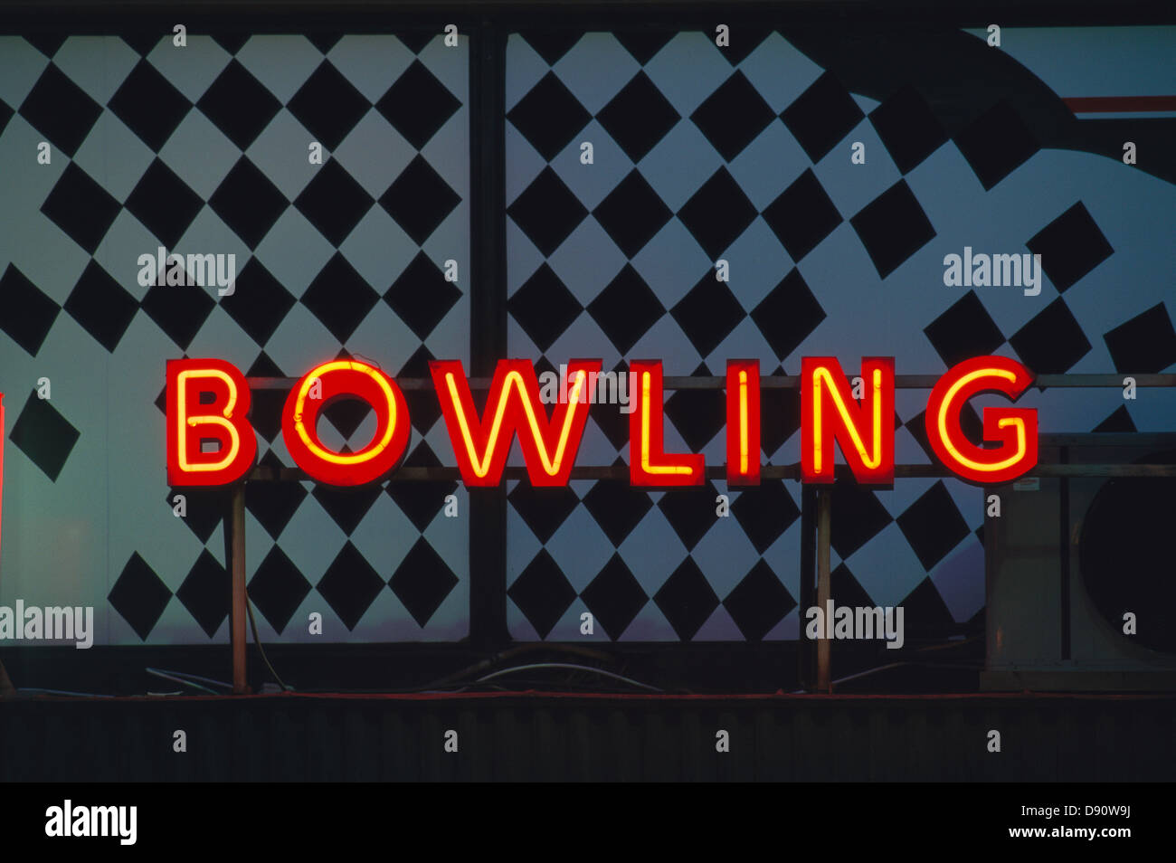 Neon light advertisement Stock Photo - Alamy