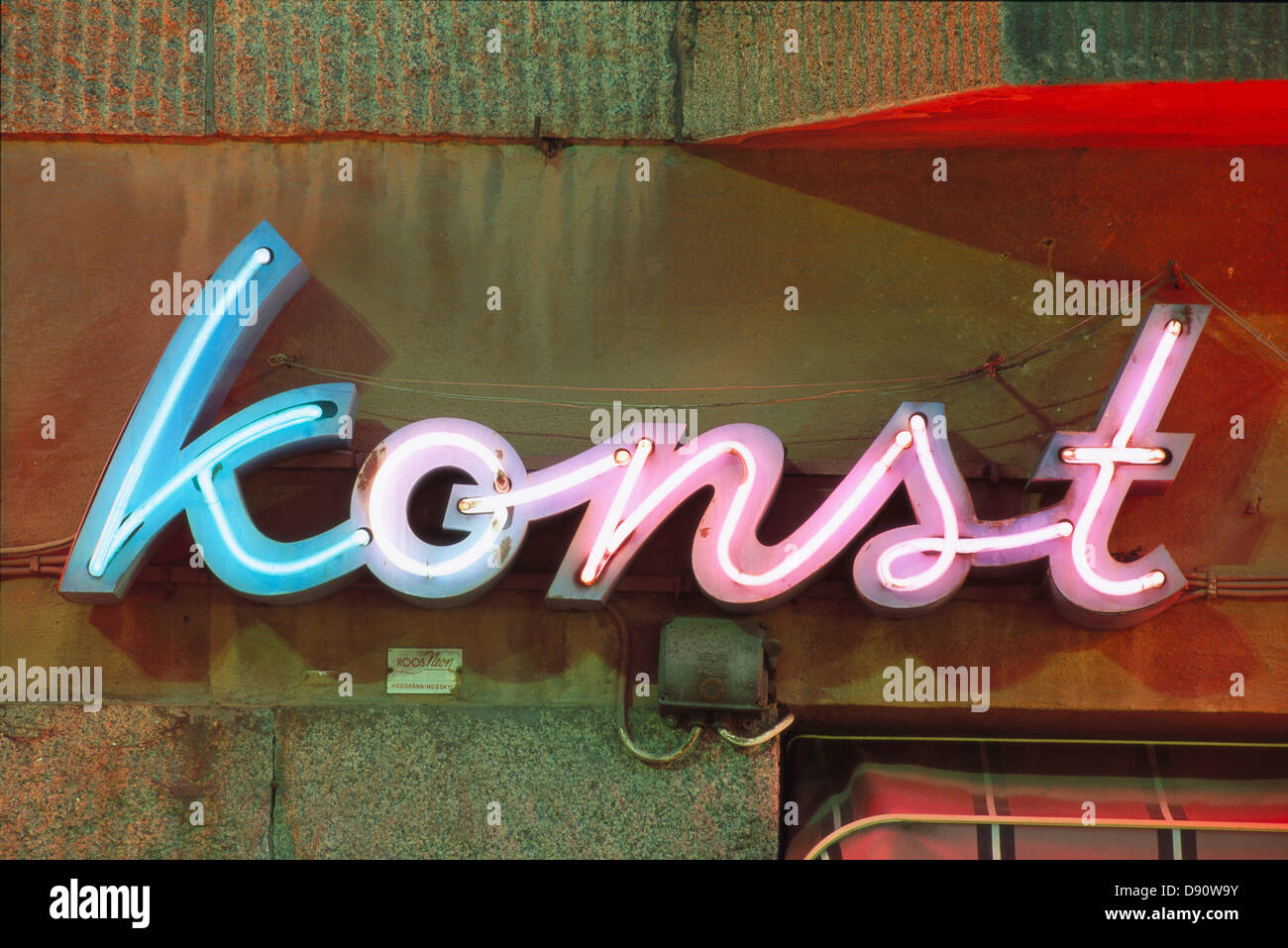 Neon light advertisement Stock Photo - Alamy