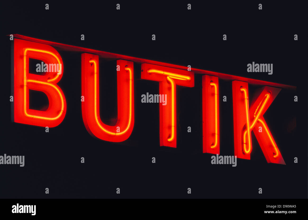 Neon light advertisement Stock Photo - Alamy