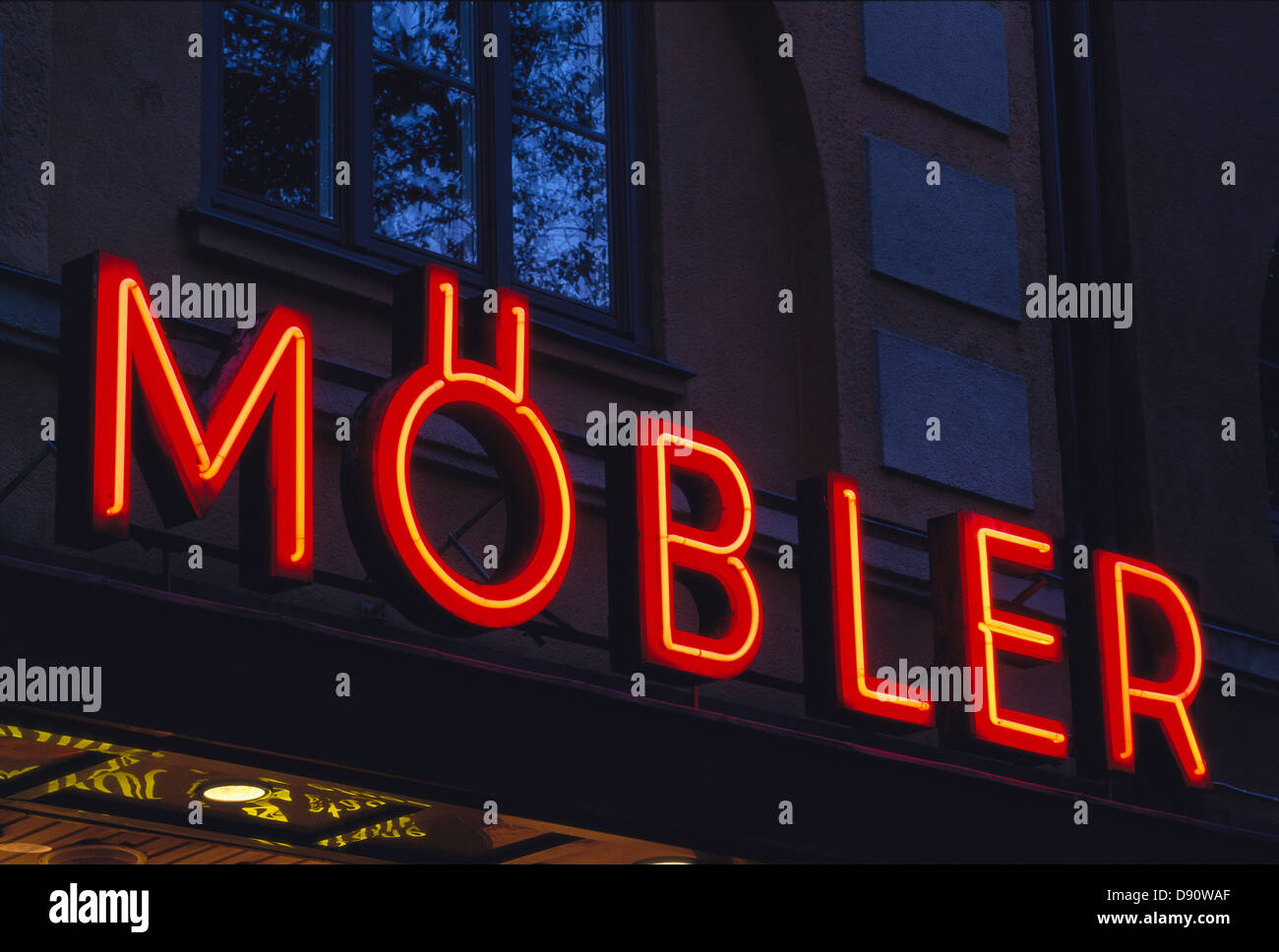 Neon light advertisement Stock Photo - Alamy
