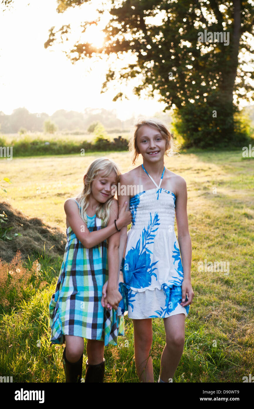 Portrait of two sisters Stock Photo - Alamy