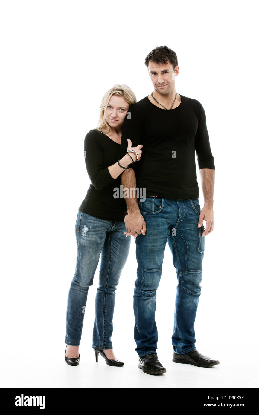 Couple man woman posing Cut Out Stock Images & Pictures - Alamy