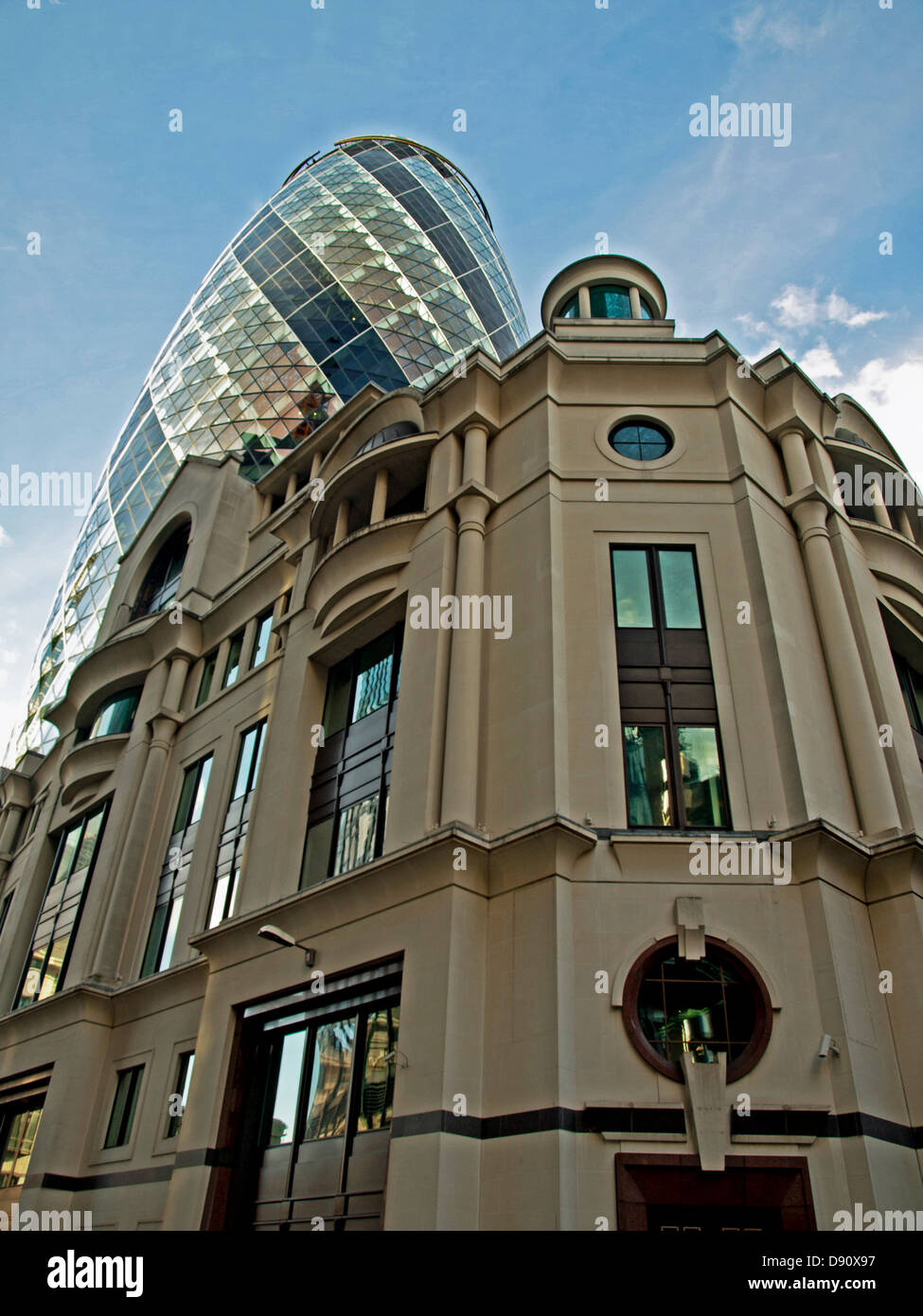 View of 30 St Mary Axe (the Gherkin,Swiss Re Building),City of London ...