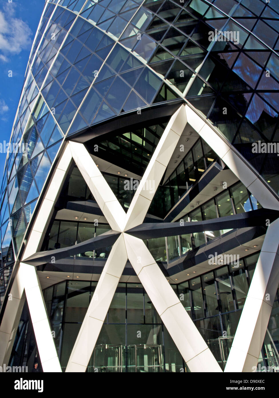 Detail of 30 St Mary Axe (the Gherkin,Swiss Re Building),City of London ...