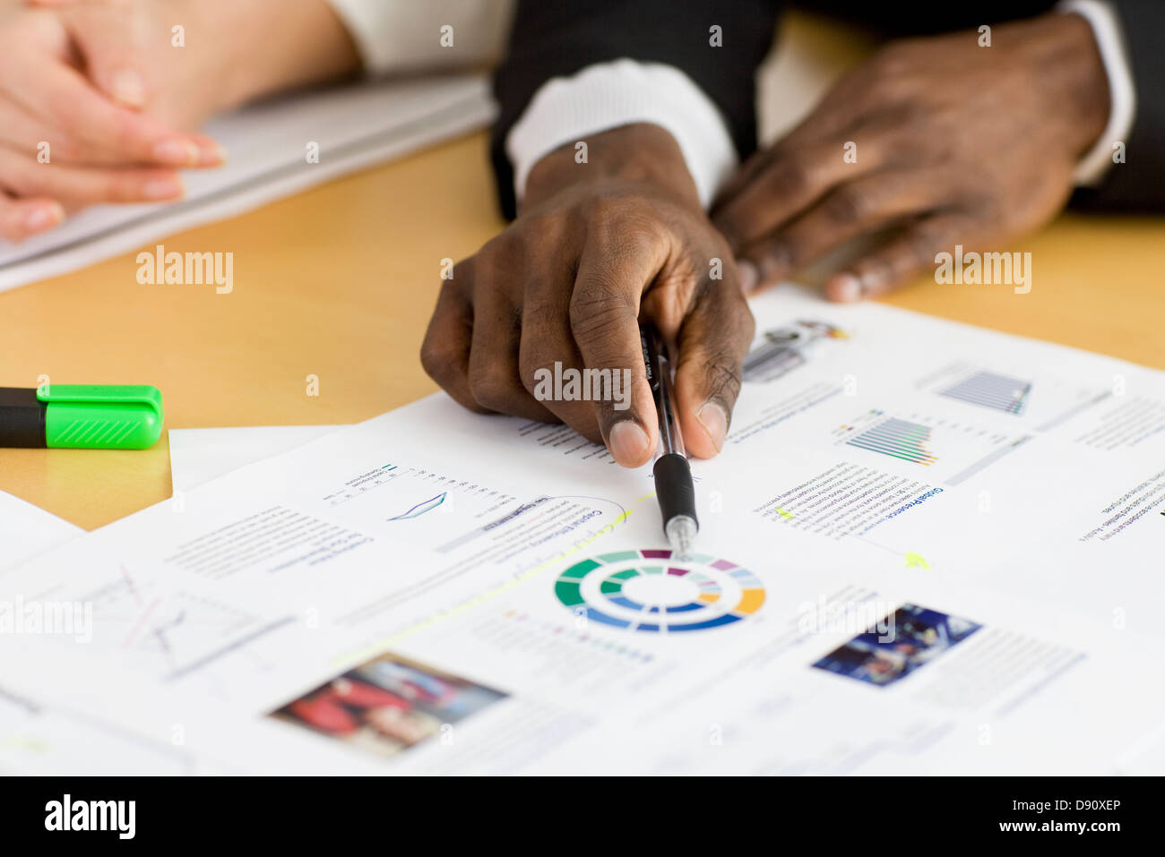 Close up of man''s hand pointing at document Stock Photo - Alamy