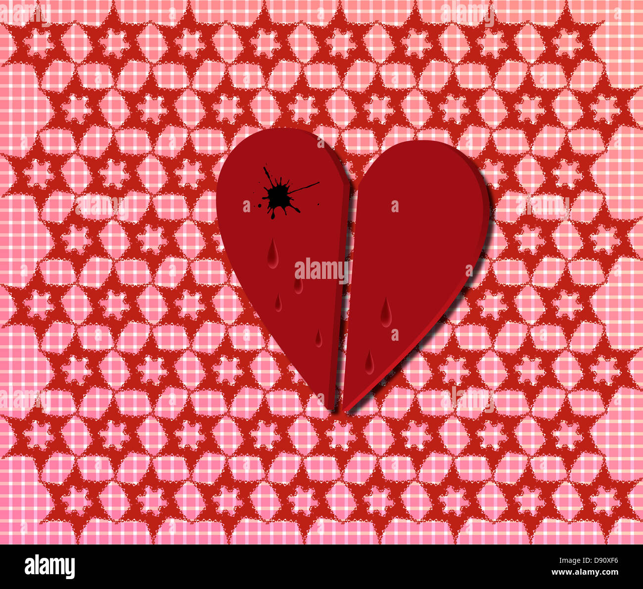 3D Red heart crying with texture background Stock Photo - Alamy