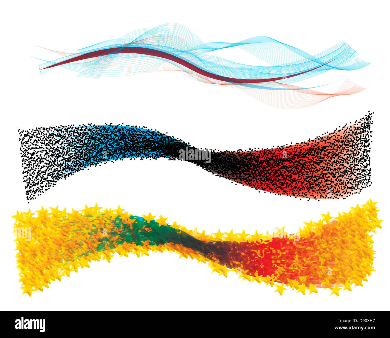 Three different abstract waves with different shapes Stock Photo - Alamy