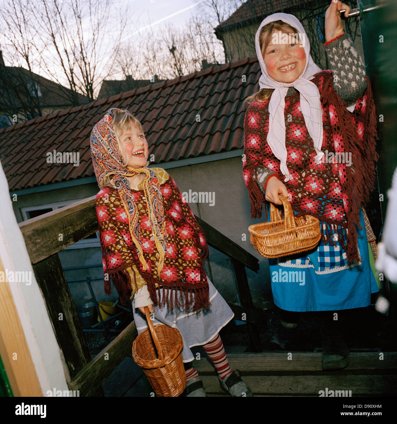 Two easter witches in a kitchen, Sweden Stock Photo - Alamy