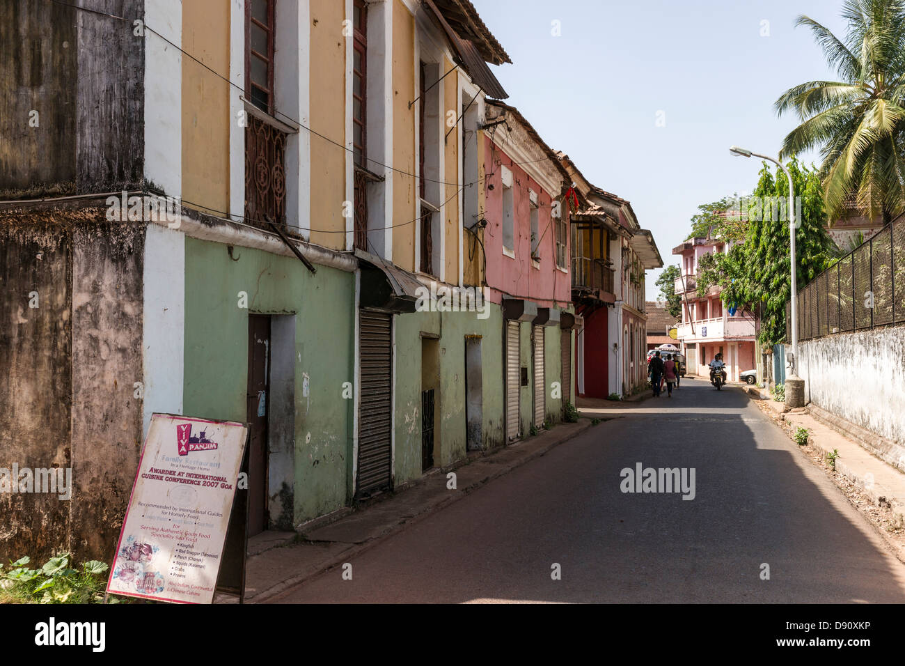 Fontainhas is an old Latin Quarter in the city of Panaji in Goa Stock ...
