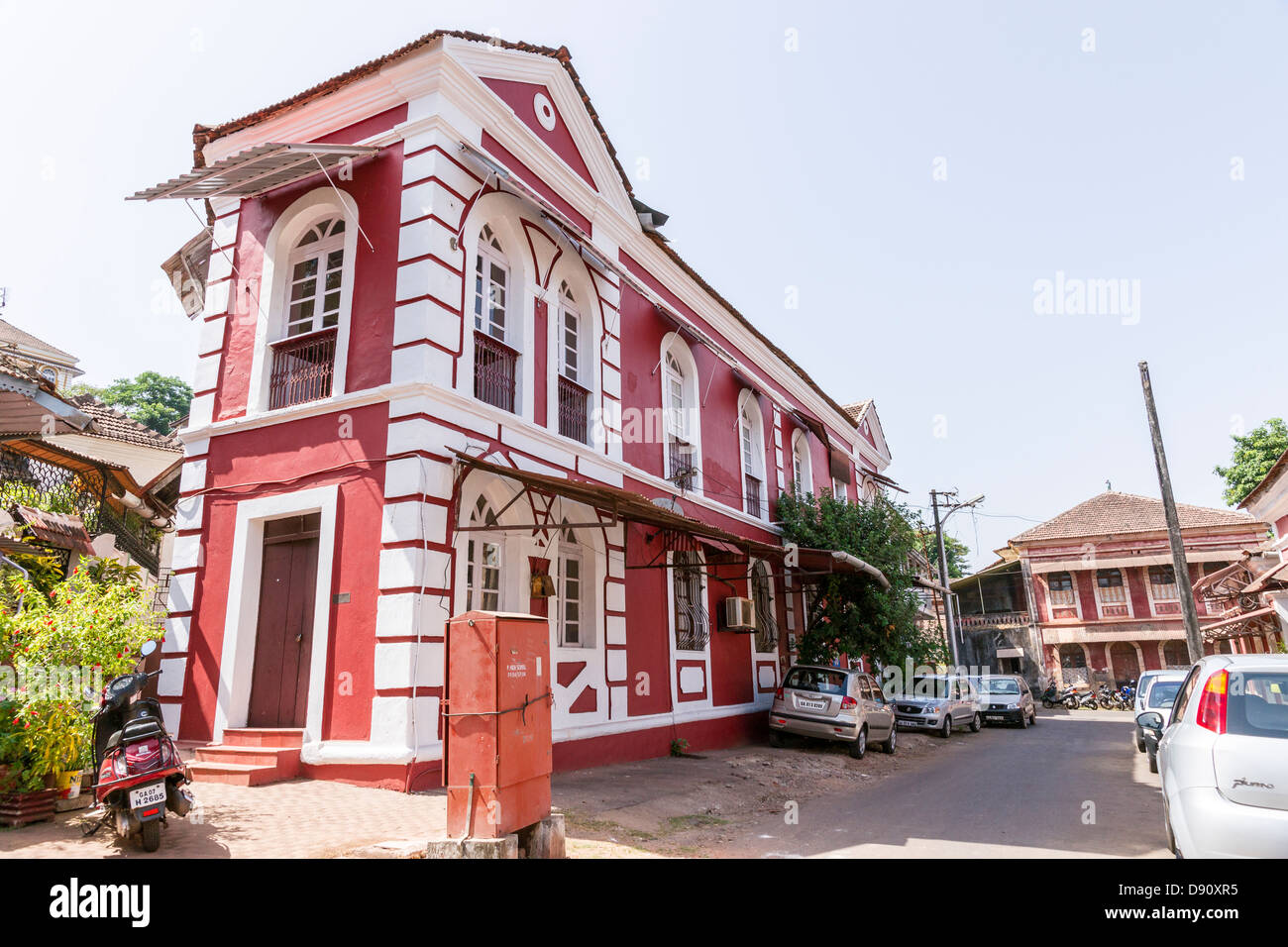 Fontainhas is an old Latin Quarter in the city of Panaji in Goa Stock ...