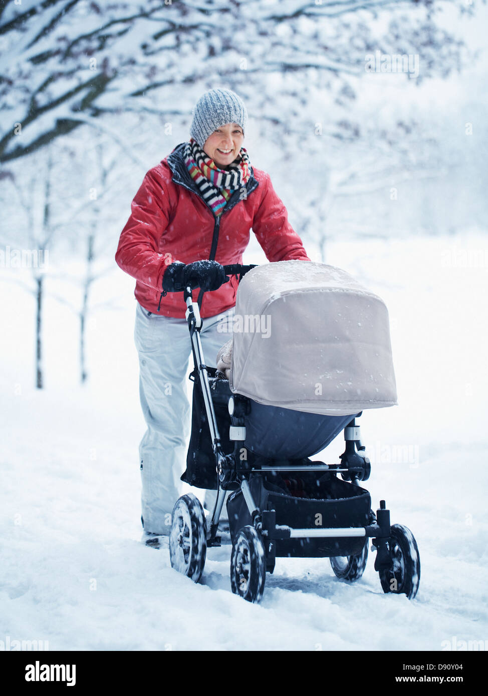 Walking mother push pram hi-res stock photography and images - Alamy