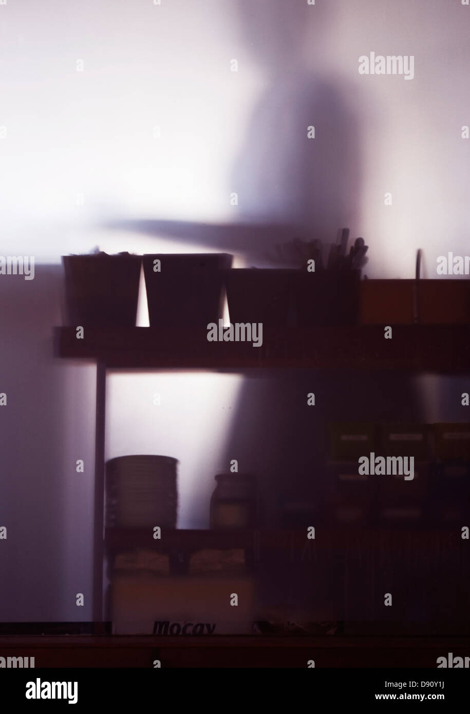 The shadow of a waitress, Majorca Stock Photo - Alamy