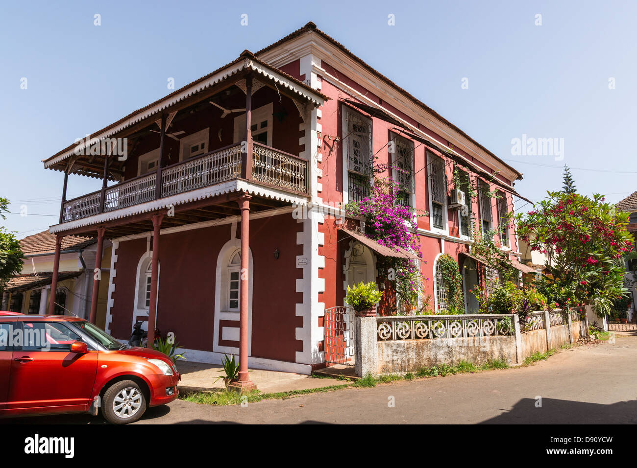 Fontainhas is an old Latin Quarter in the city of Panaji in Goa Stock ...