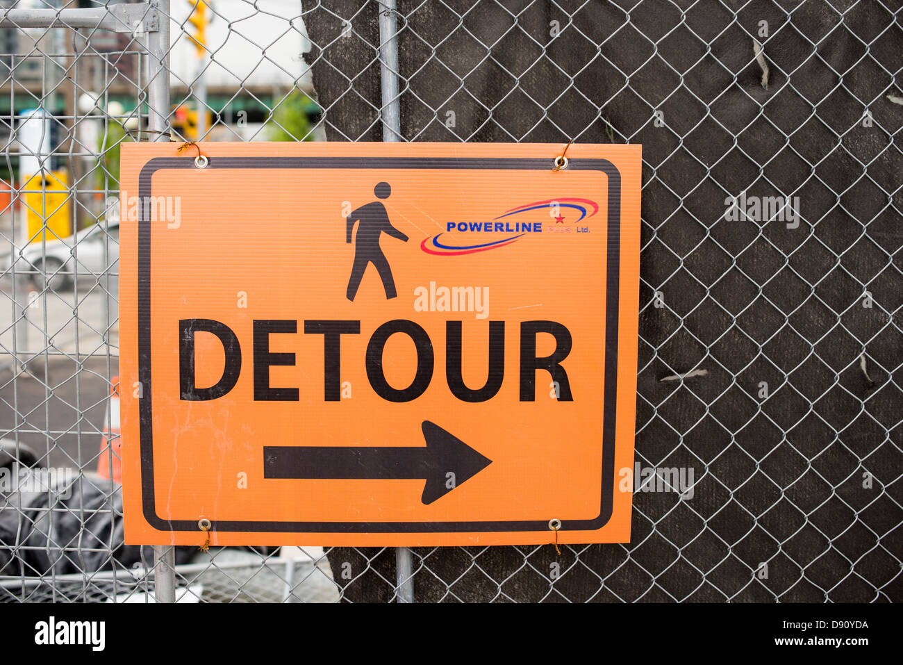 Pedestrian detour sign hi-res stock photography and images - Alamy