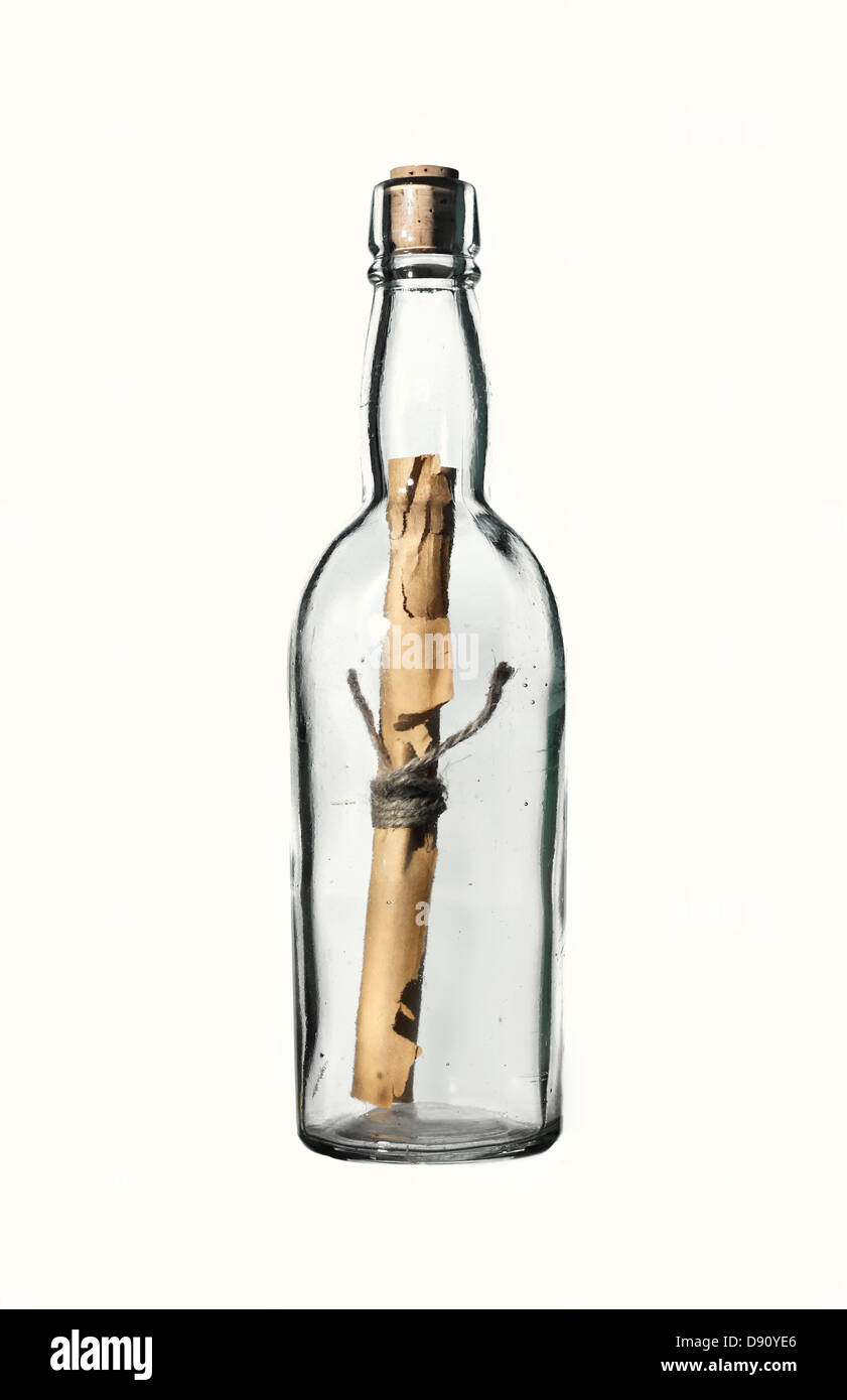 Letter in bottle Stock Photo - Alamy