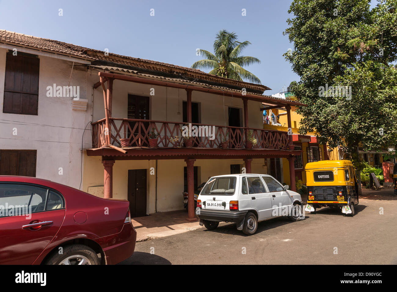 Fontainhas is an old Latin Quarter in the city of Panaji in Goa Stock ...