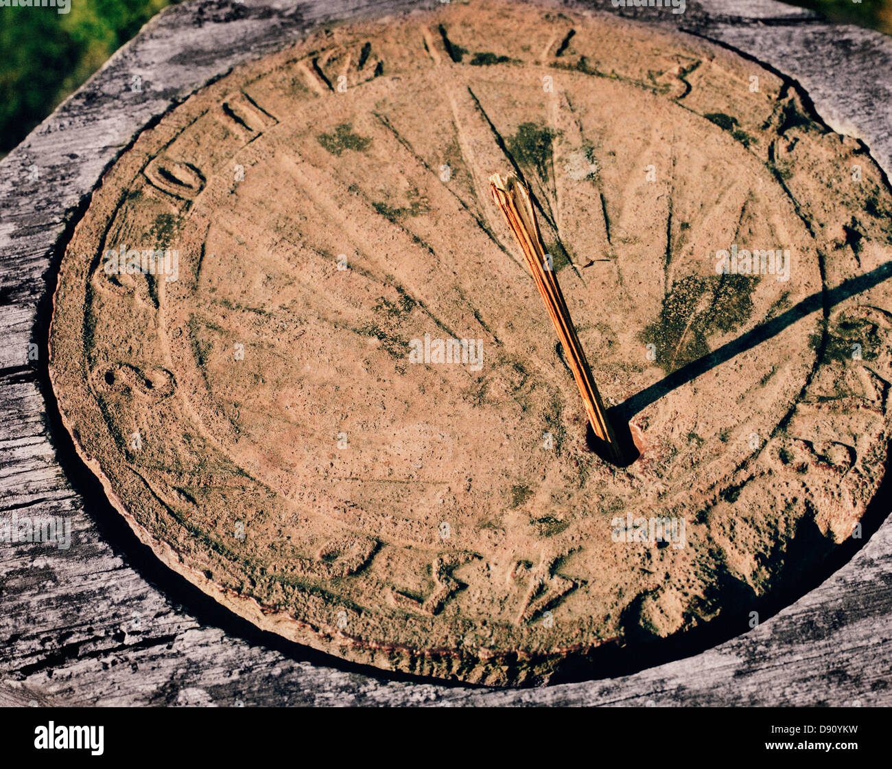 High angle view of sundial Stock Photo - Alamy