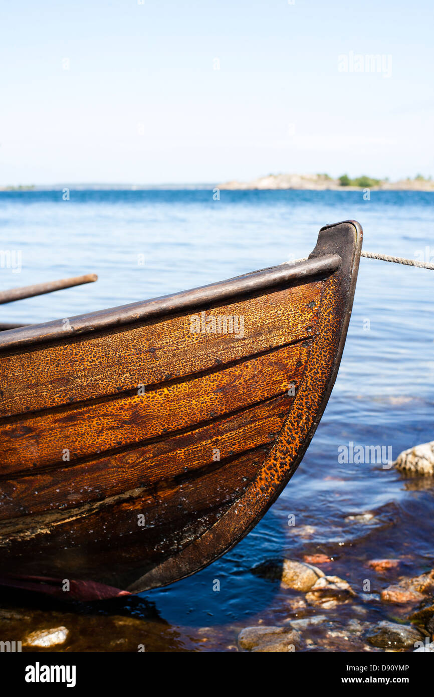 Close-up of wooden boat Stock Photo - Alamy