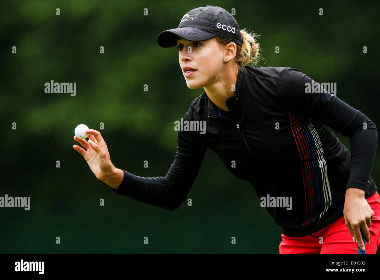 Pittsford, New York, U.S. June 7, 2013. Spain's Belen Mozo acknowledged ...