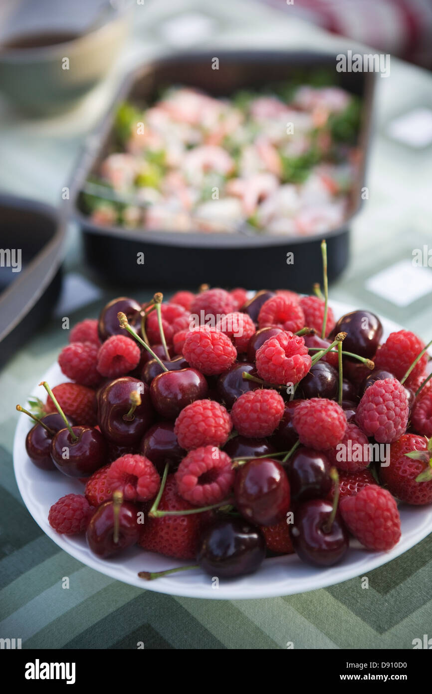 Raspberry and cherry, Sweden Stock Photo - Alamy