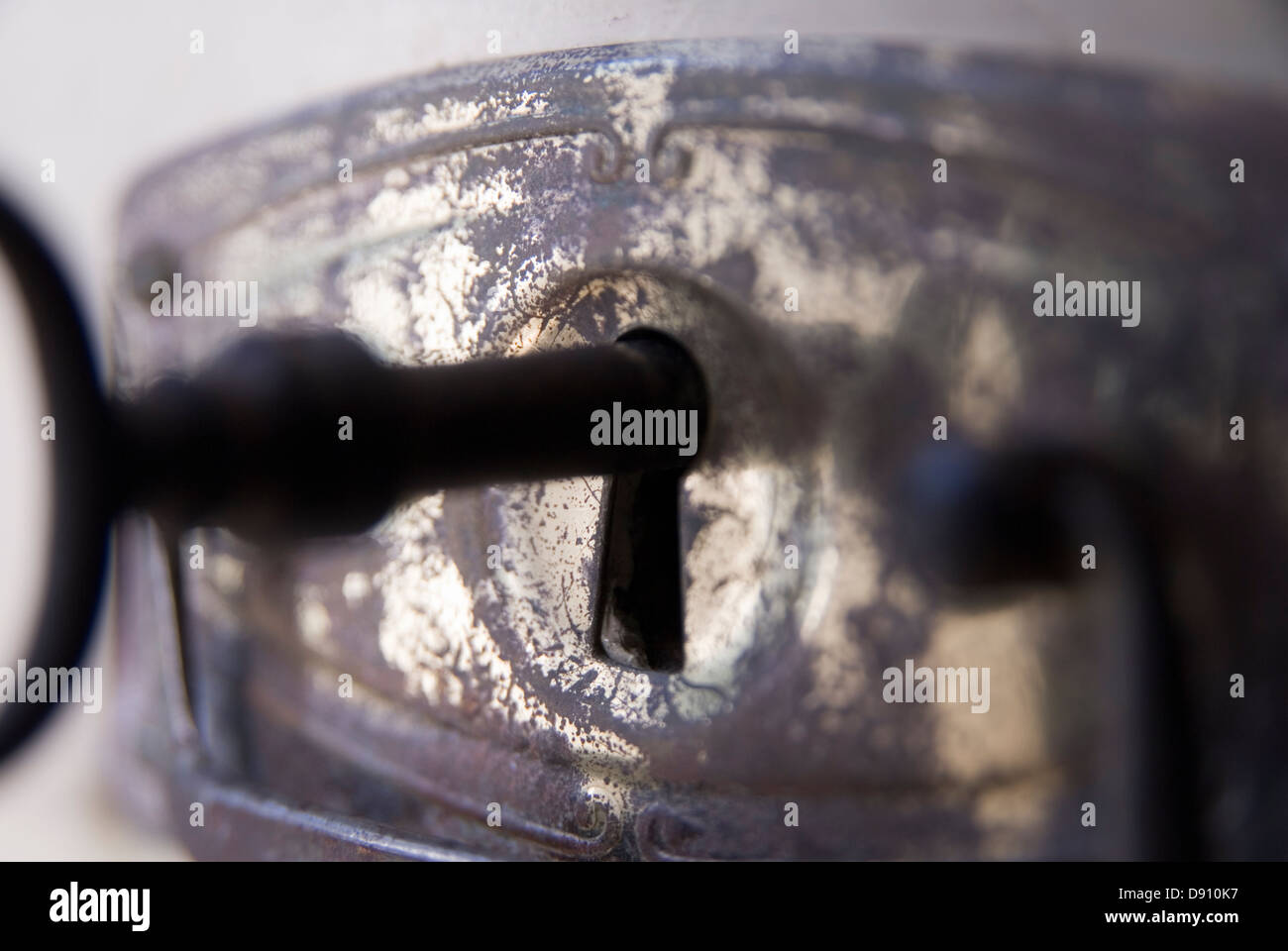 A key in a lock, close-up Stock Photo - Alamy