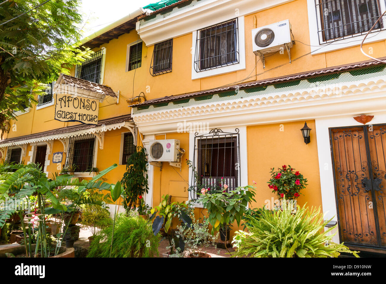 Fontainhas is an old Latin Quarter in the city of Panaji in Goa Stock ...
