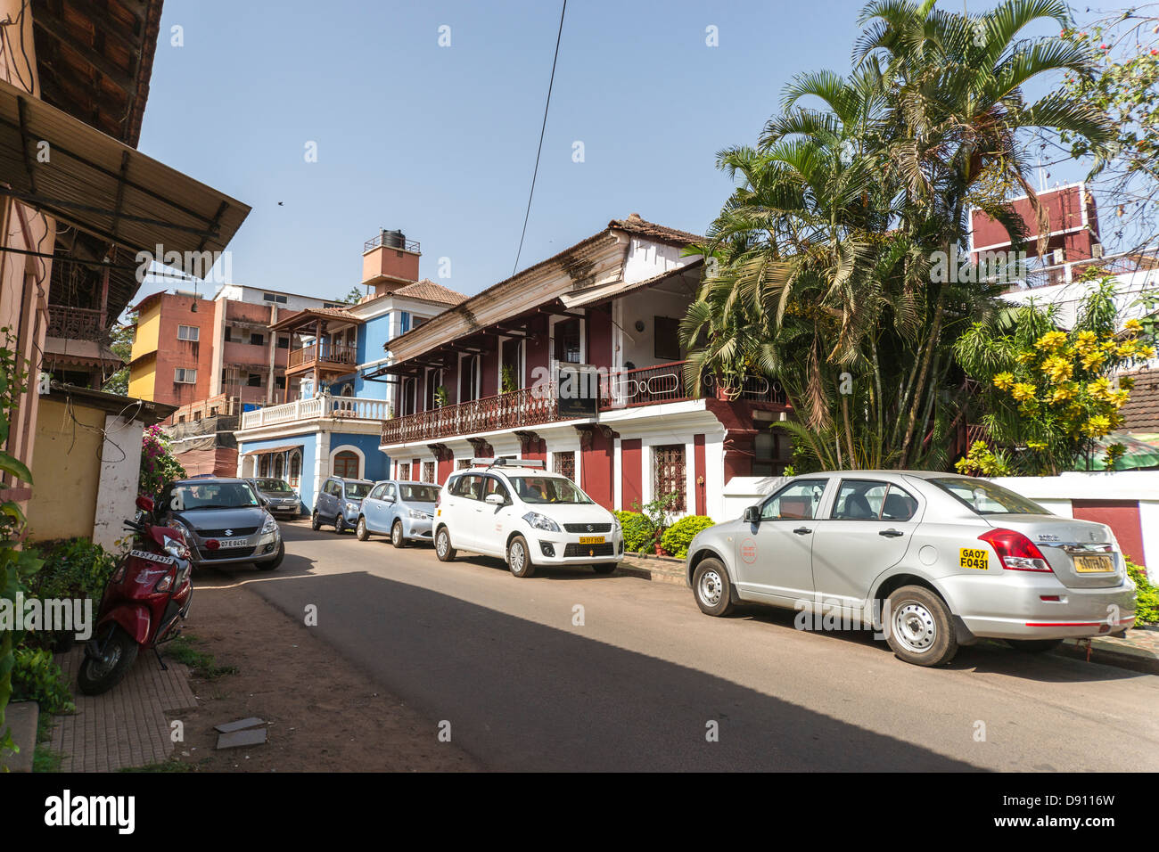 Fontainhas is an old Latin Quarter in the city of Panaji in Goa Stock ...