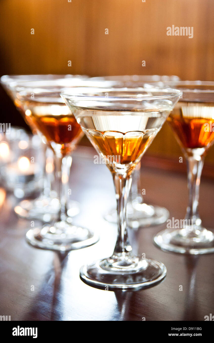 Glasses with alcoholic cocktail Stock Photo - Alamy