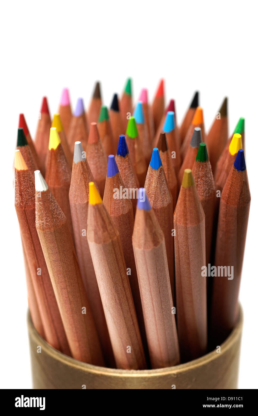Vertical shot colored pencils hi-res stock photography and images - Alamy