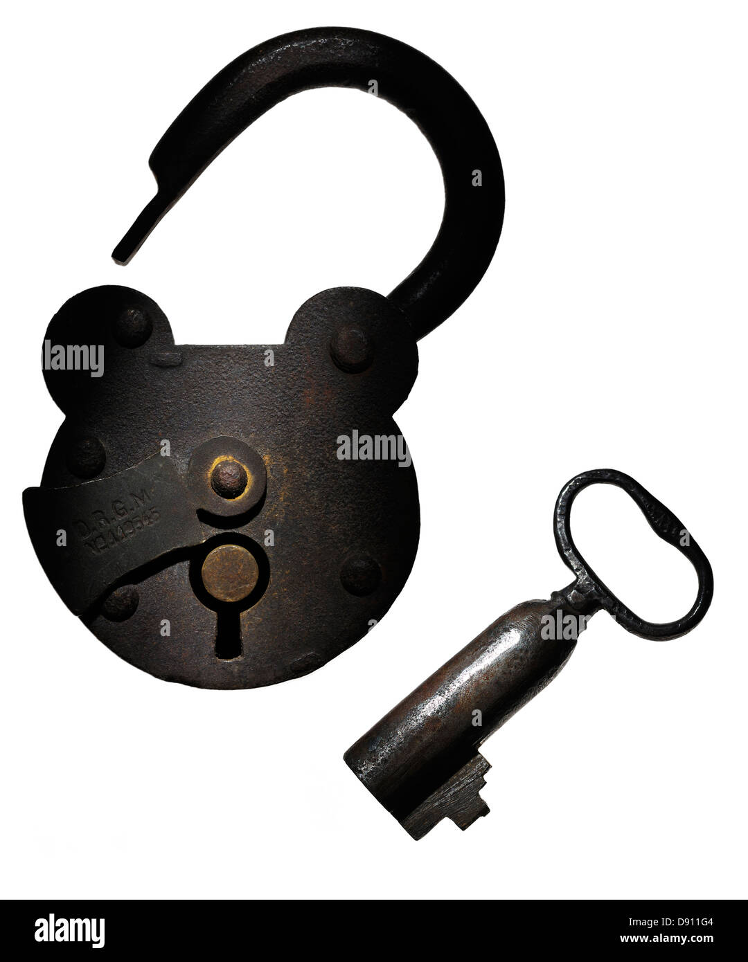 Old padlock key Cut Out Stock Images & Pictures - Alamy