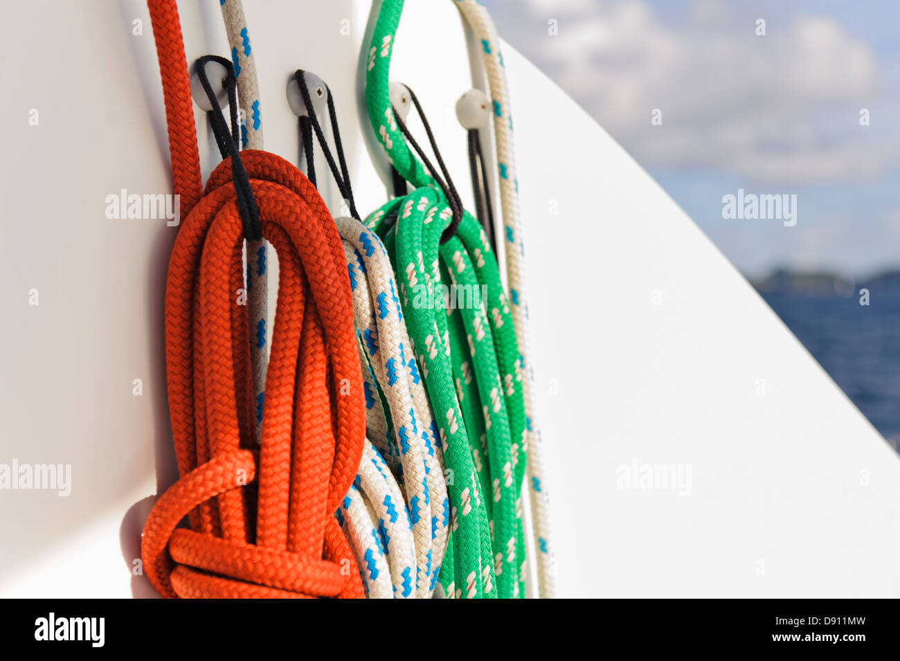 Close-up of hanging ropes Stock Photo - Alamy