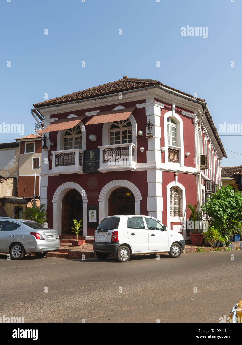 Fontainhas is an old Latin Quarter in the city of Panaji in Goa Stock ...