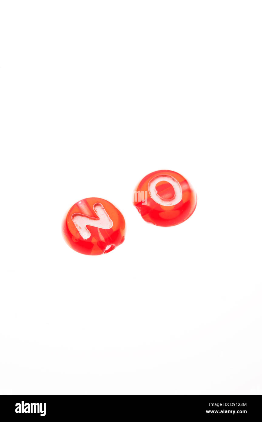 Word no on white background Stock Photo - Alamy