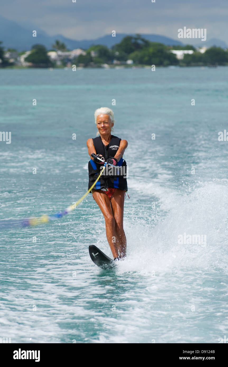 Old person water skiing hi-res stock photography and images - Alamy