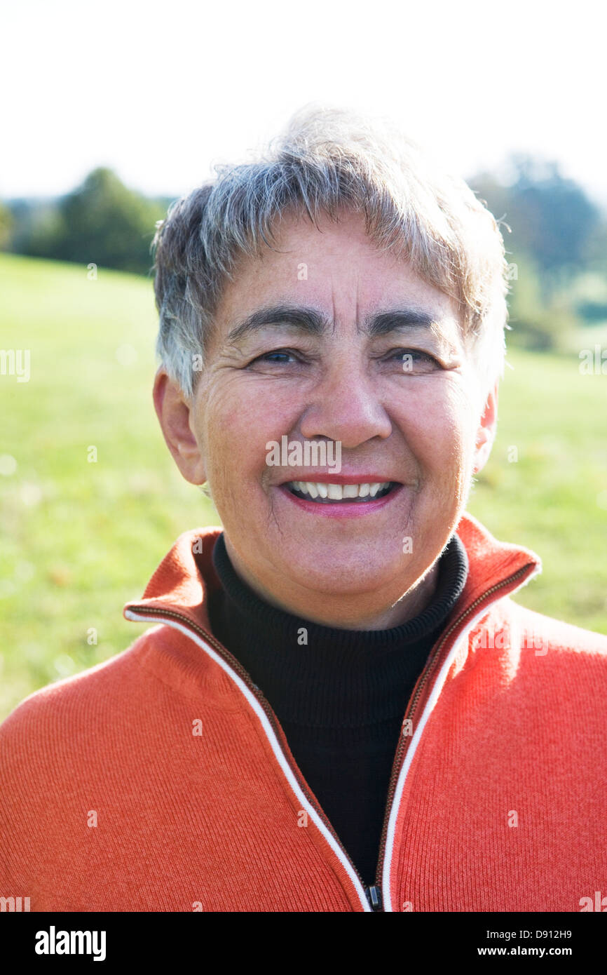 Portrait of a smiling elderly woman, Sweden Stock Photo - Alamy