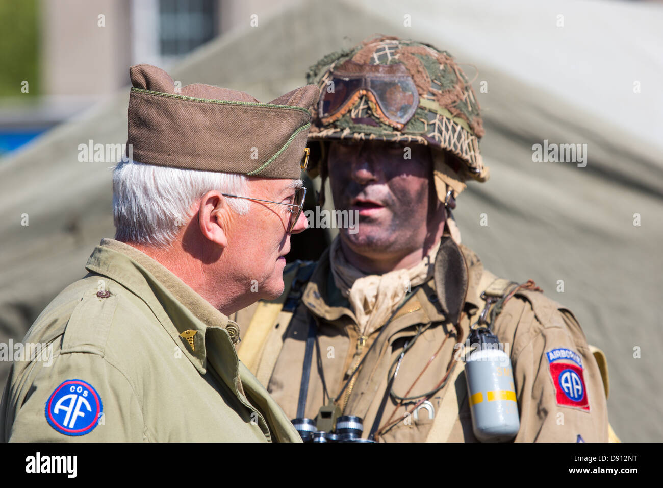 World War 2 re-enactors dressed in US army uniform at the Ramsbottom ...