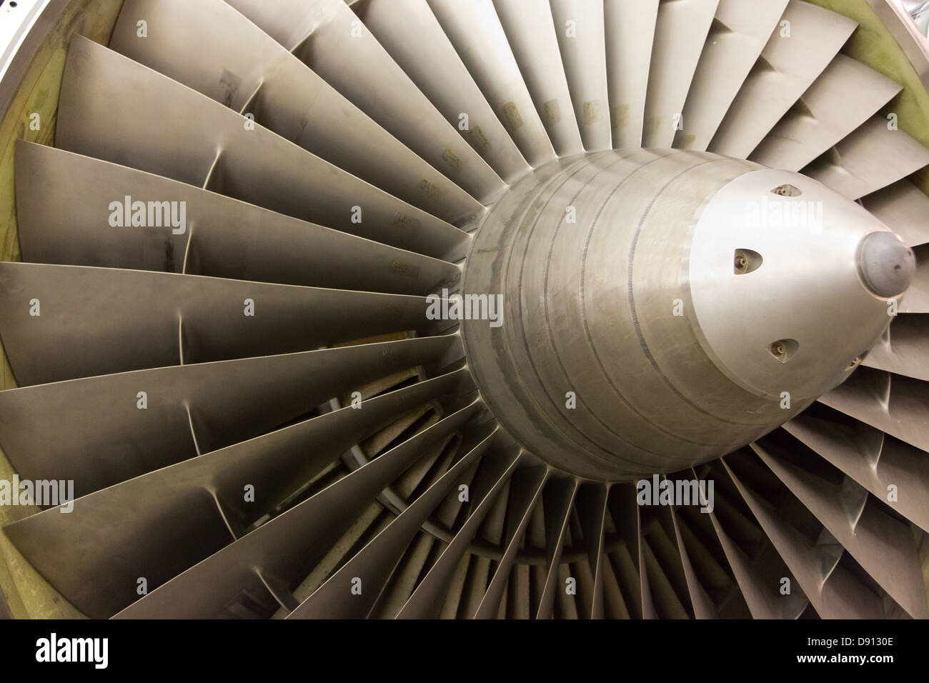 The Fan Blades of a Jet Engine Stock Photo - Alamy