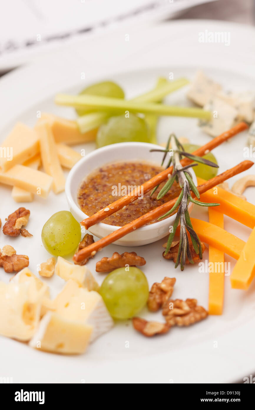 Brie cheese grape mint hi-res stock photography and images - Alamy