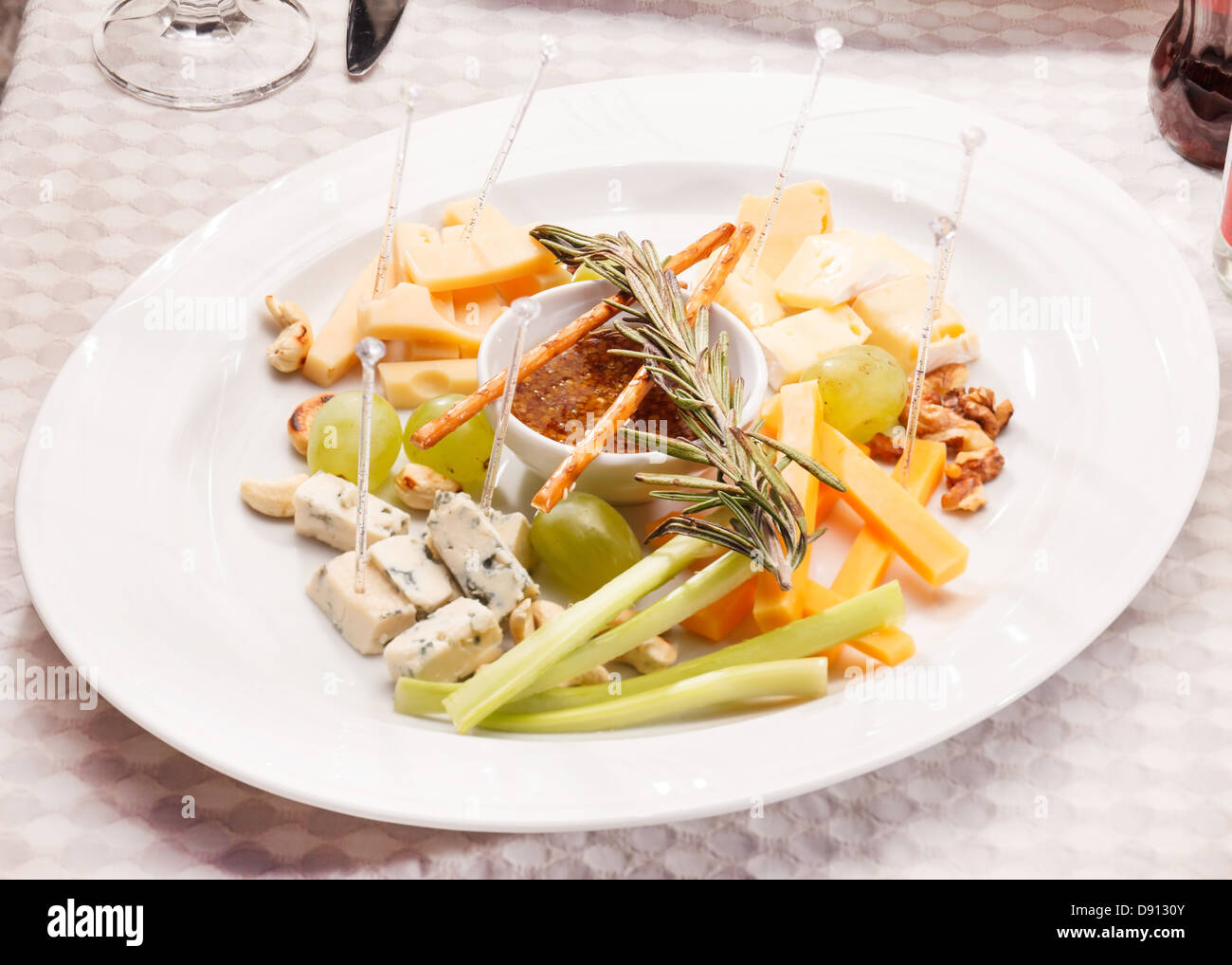Brie cheese grape mint hi-res stock photography and images - Alamy